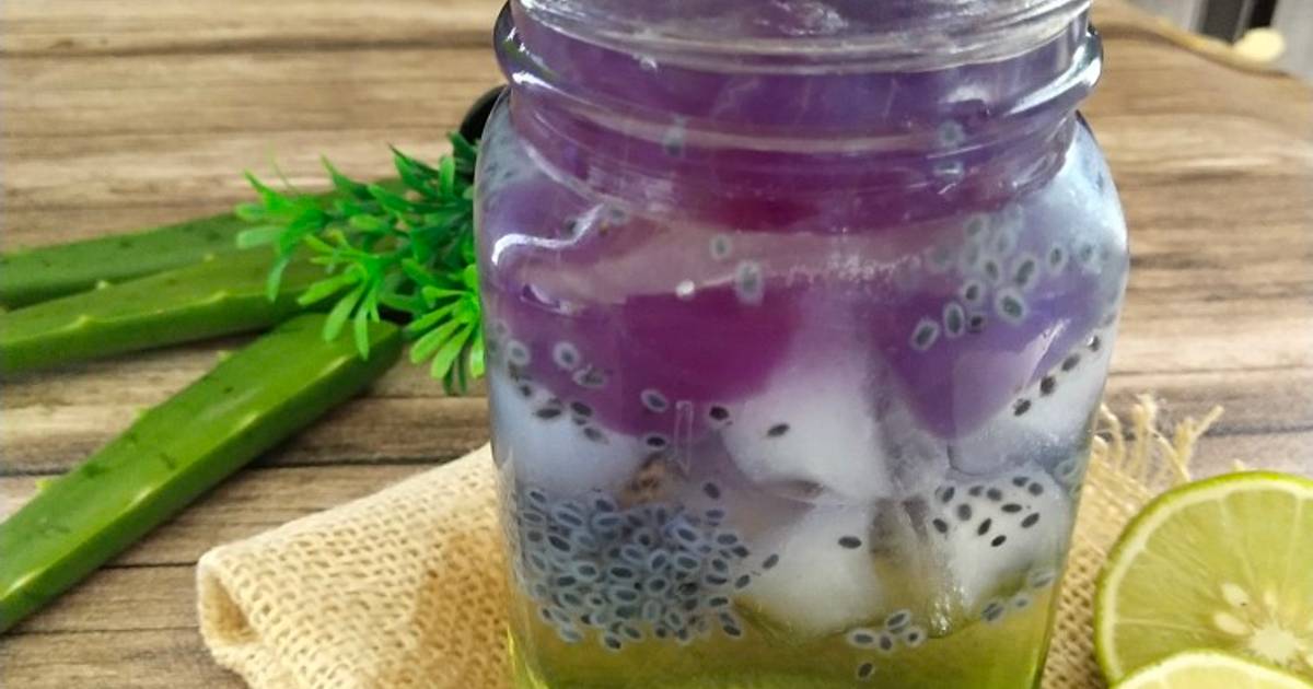 Resep Es Aloe Vera Bunga Telang oleh Shanty Yuniar - Cookpad