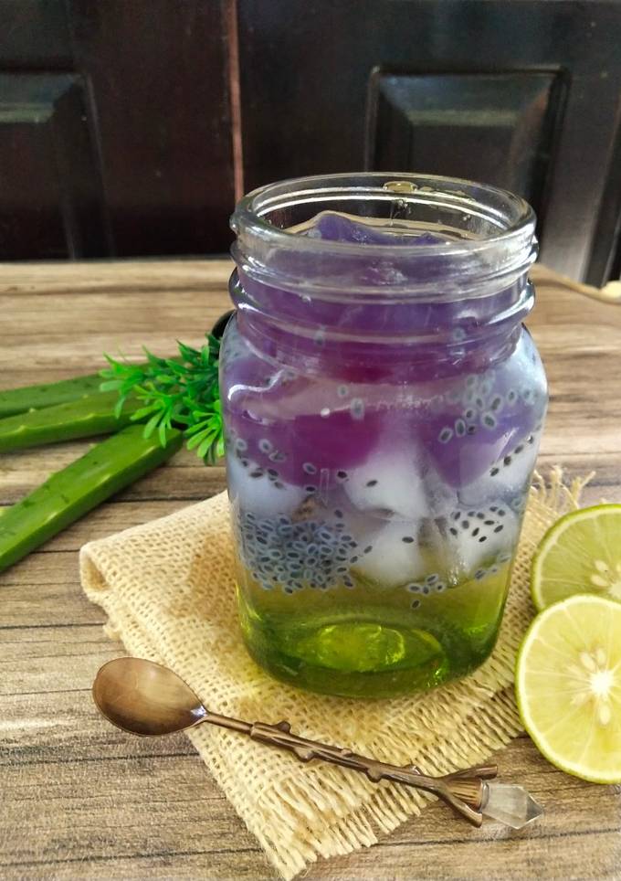 Resep Es Aloe Vera Bunga Telang oleh Shanty Yuniar - Cookpad