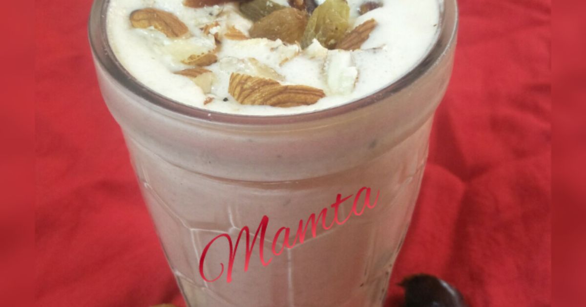 Dates And Nuts Milk Shake Recipe by Mamta L. Lalwani - Cookpad