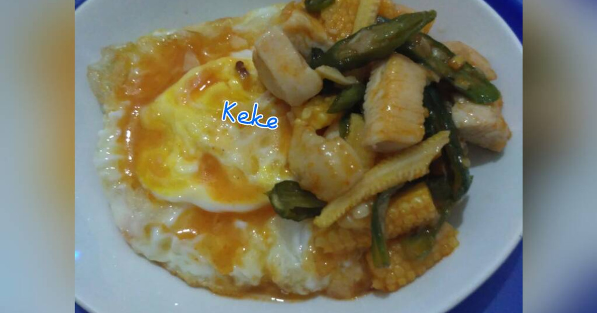 Resep Telur Ceplok Siram Tumis Ayam Jagung Iris Cabe oleh Chef_Keke ...