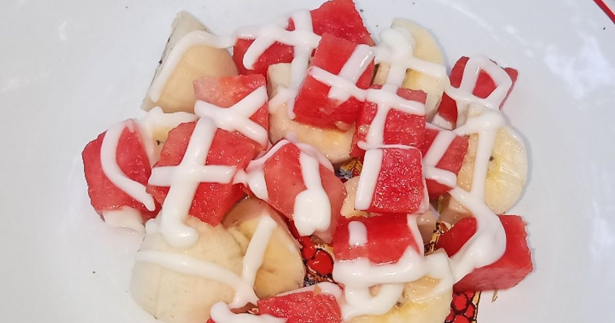 Resep fruit salad simple 3 bahan rumahan enak dan mudah - Cookpad