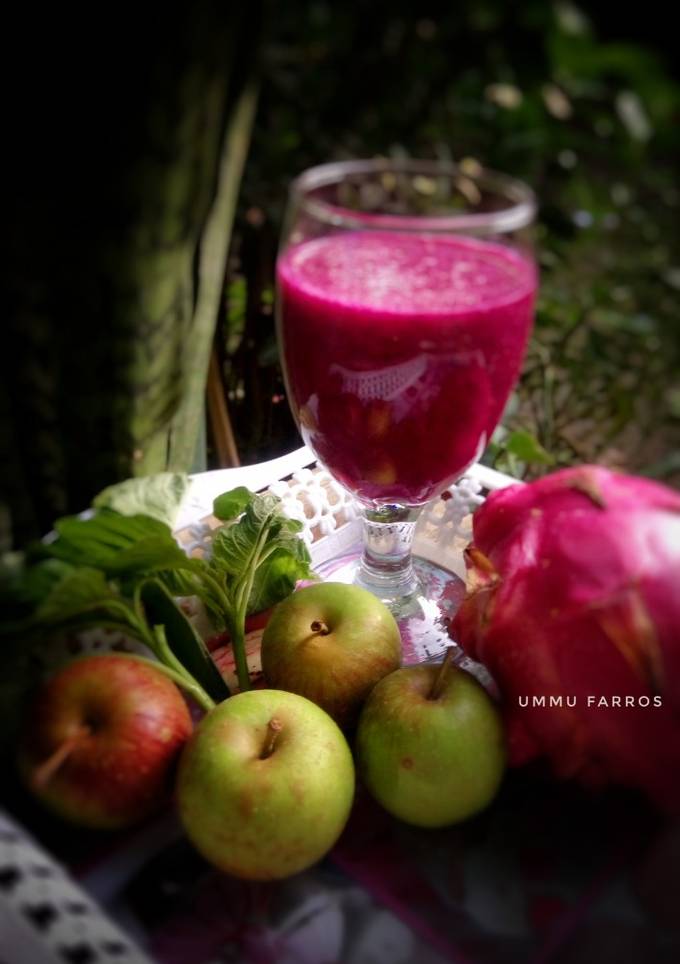 Resep Mix jus buah naga, apel dan bayam oleh Fajri Maharami - Cookpad