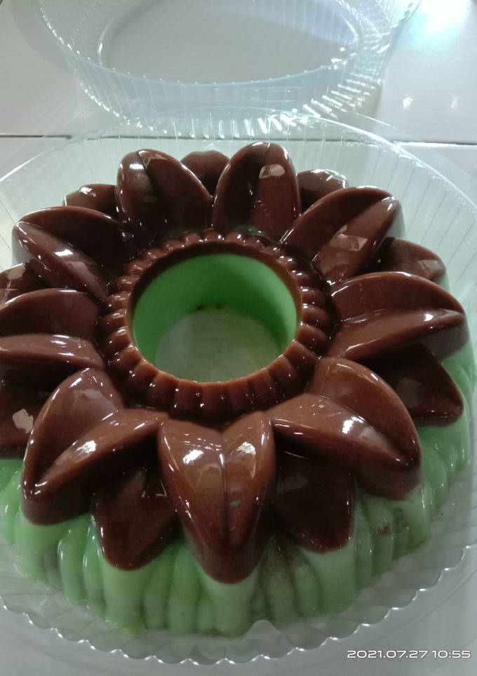 Resep Puding roti coklat pandan oleh Santy Susanty - Cookpad