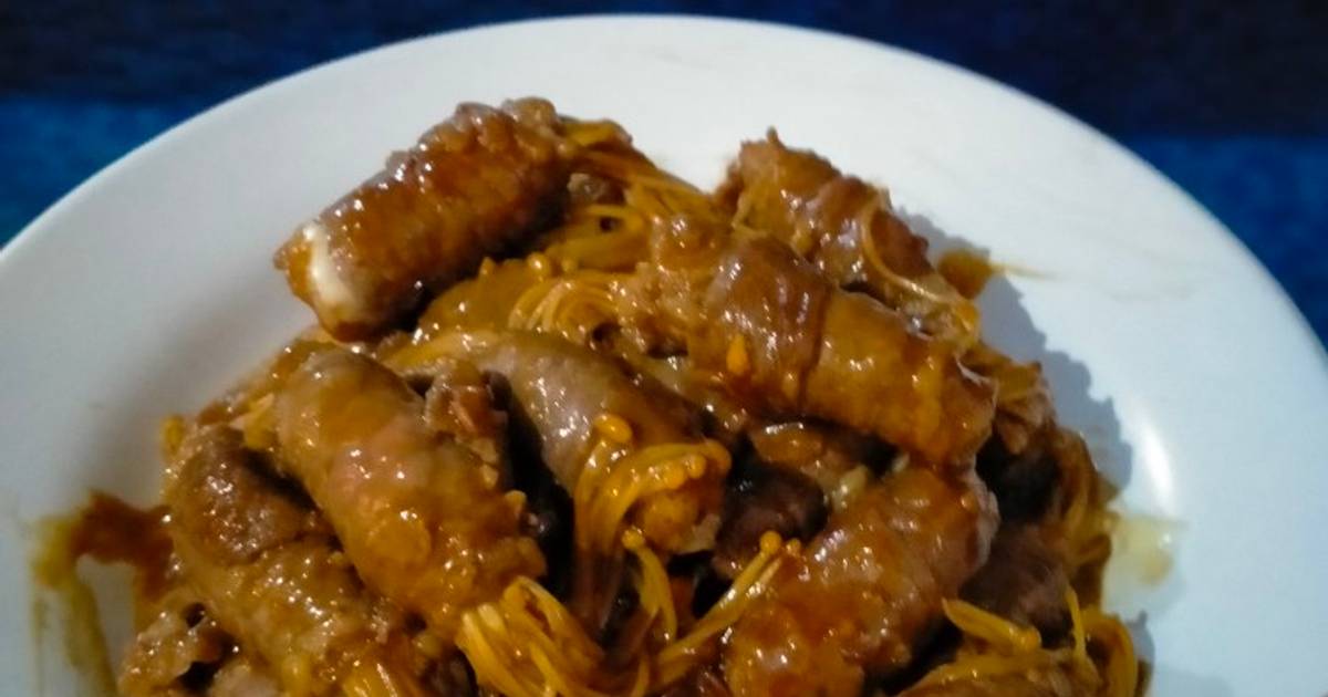 Resep Daging bungkus enoki keju oleh Yovita Fangs - Cookpad