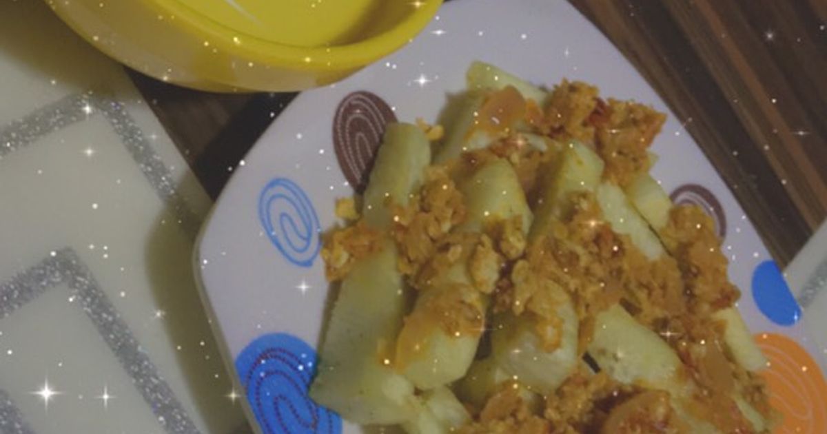 Yam Fingers And Egg Sauce With Custard Recipe by Meerah's Cuisine - Cookpad