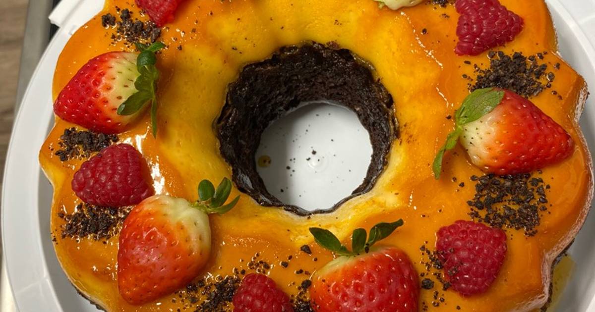 Flancocho o chocoflan Receta de Adely Torruella- Cookpad