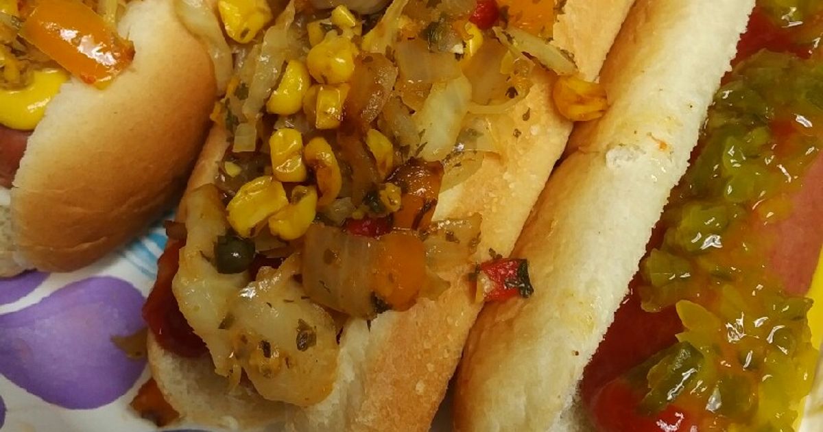 Hotdogs And Corn Pepper And Cabbage Relish Recipe By Skunkmonkey101