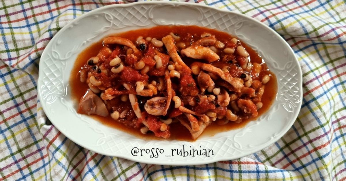 Ricetta Totani In Umido Con Fagioli Occhio Nero di rosso rubinian - Cookpad