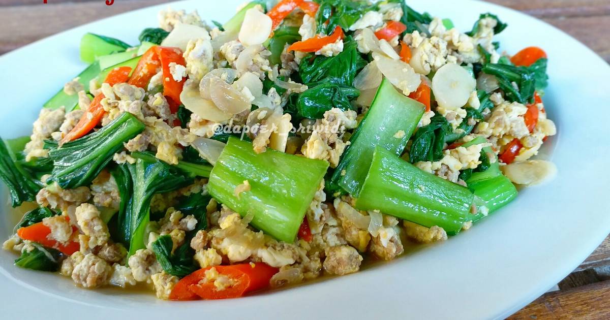 289 resep sawi daging giling telur enak dan mudah - Cookpad