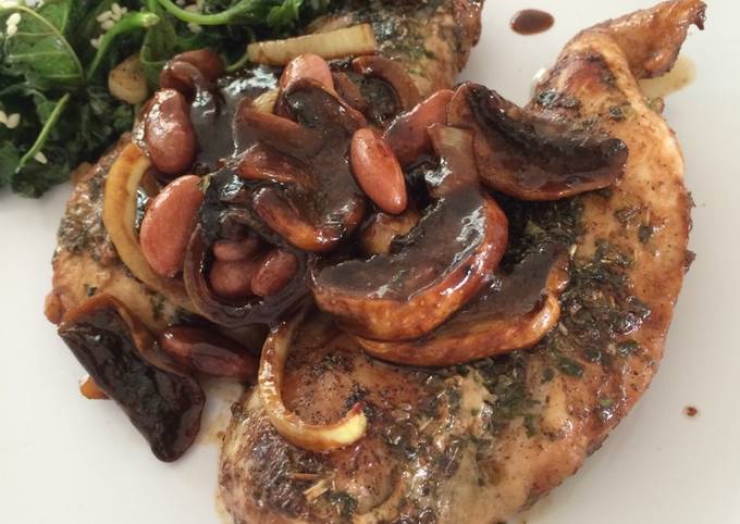 Resep Steak Ayam Jamur Bumbu Teriyaki dan Tumis Bayam oleh Uday & Unay ...