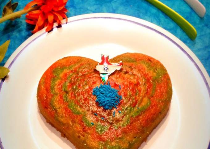 Tricolour Marble Cake Recipe by Vaishali Suhas - Cookpad