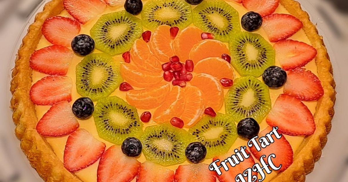 🍰🍓🥝🍊🍇Obsttorte German Fruit Flan/Tart🍰🍓🥝🍊🍇 Recipe by Irum Zaidi Home ...