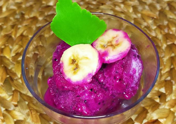 Resep Sorbet buah naga (Eskrim ala Puff Lova) oleh Dinda Amy - Cookpad