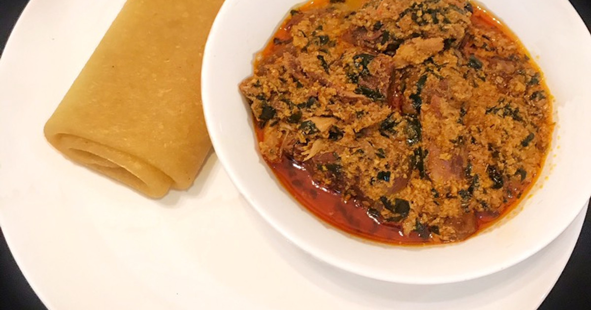 Rolled Eba And Egusi Soup Recipe by Meerah's Cuisine - Cookpad