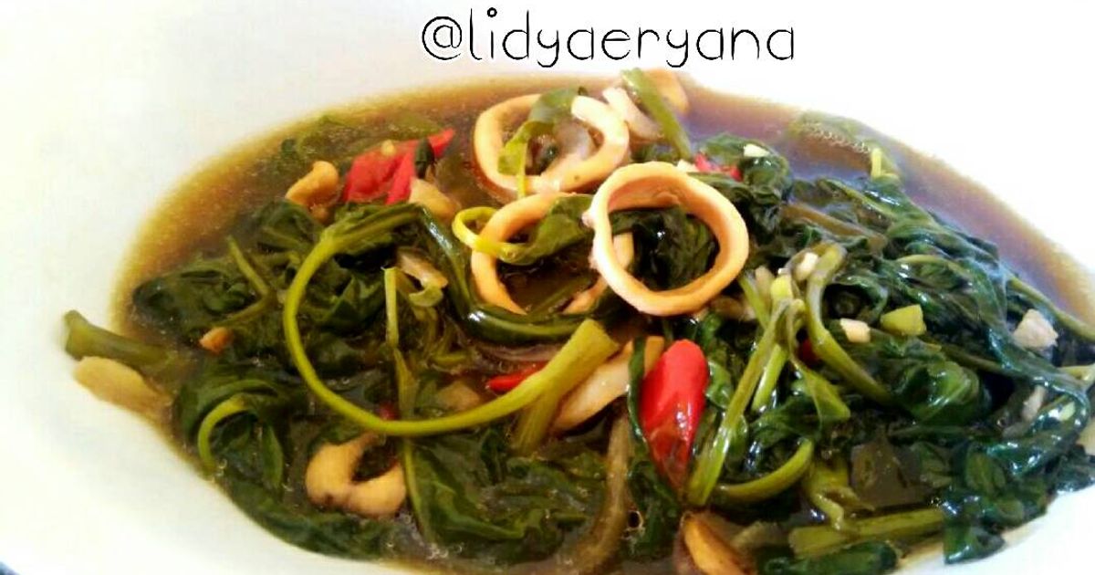 Resep Tumis Kangkung Cumi oleh Lidya Eryana - Cookpad