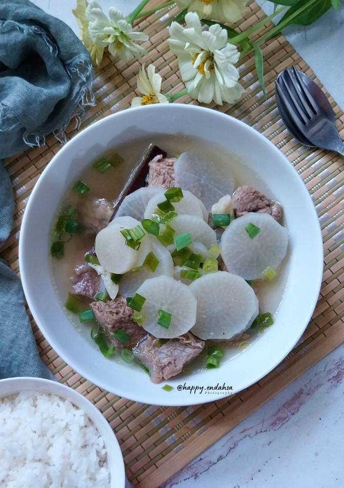 Resep Sup Daging Lobak / 牛肉萝卜汤 (niú ròu luó bo tāng / Beef Radish Soup ...