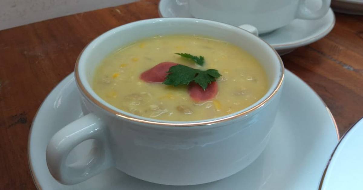 Resep Sup Cream Corn With Chiken Fillet and sosis oleh Tya - Cookpad