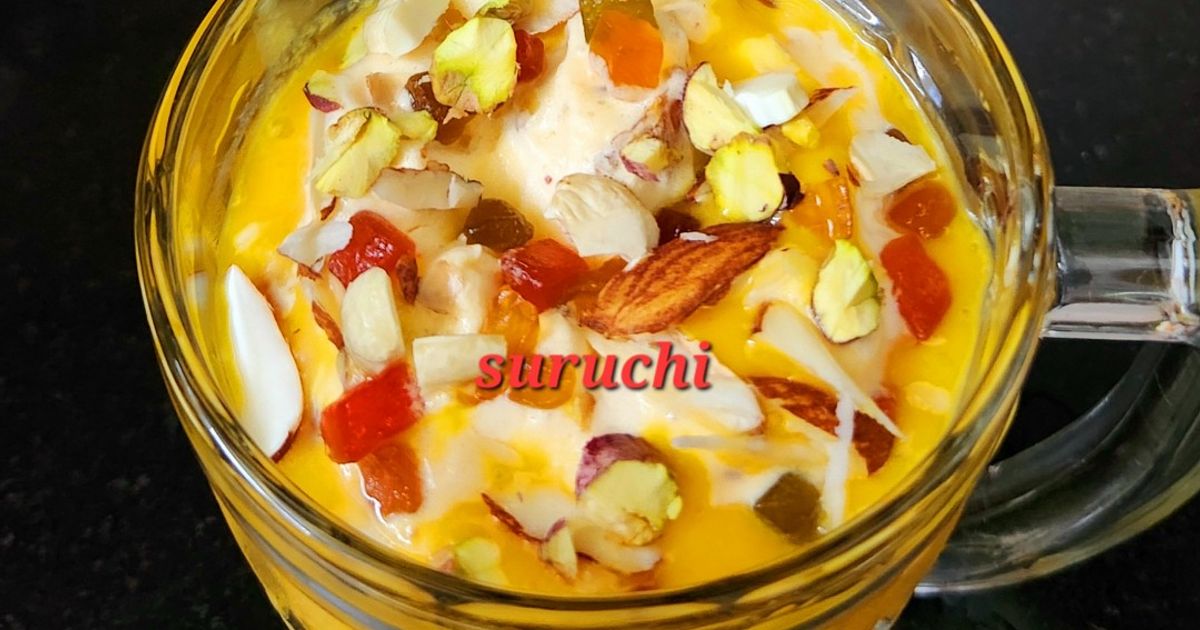Kesar Mango Milkshake With Ice Cream Recipe by Suruchi (Dr. Ruchi ...