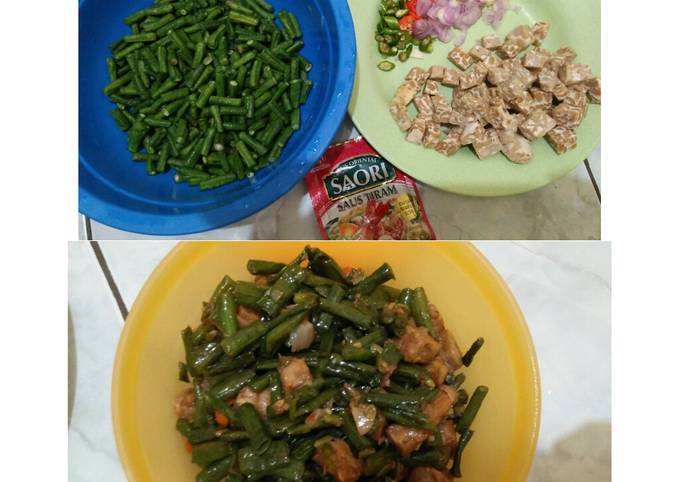 Resep Oseng kacang panjang + tempe oleh Septia Clariza - Cookpad