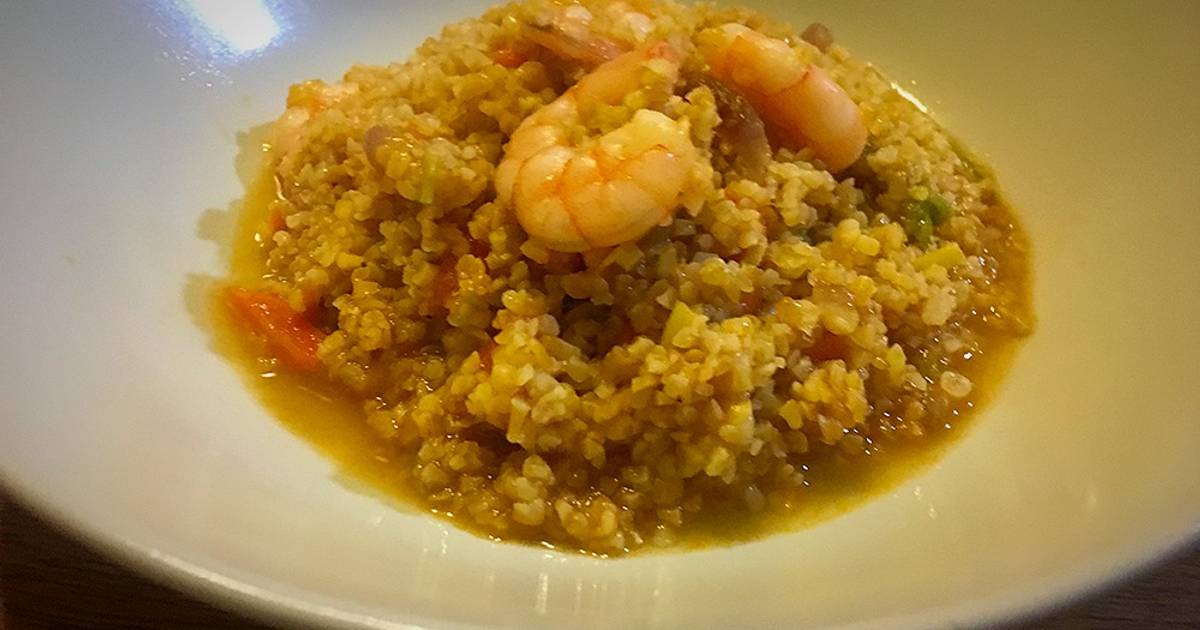 Bulgur con verduras y langostinos Receta de CocinarParaCuatro- Cookpad