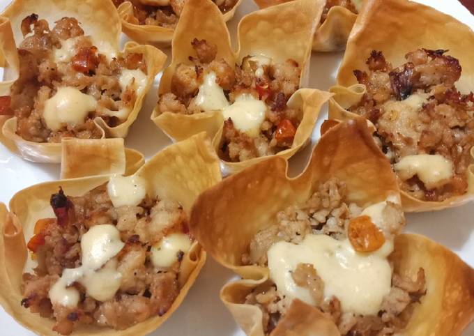 Resep Baked pangsit chicken keju oleh Shierly - Cookpad