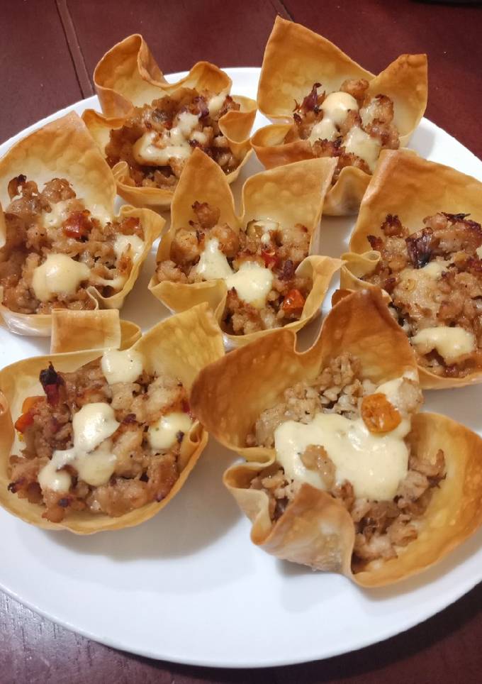 Resep Baked pangsit chicken keju oleh Shierly - Cookpad