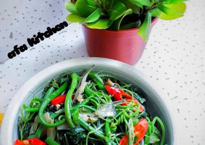 Resep Tumis daun labu siam&teri oleh afa kitchen - Cookpad