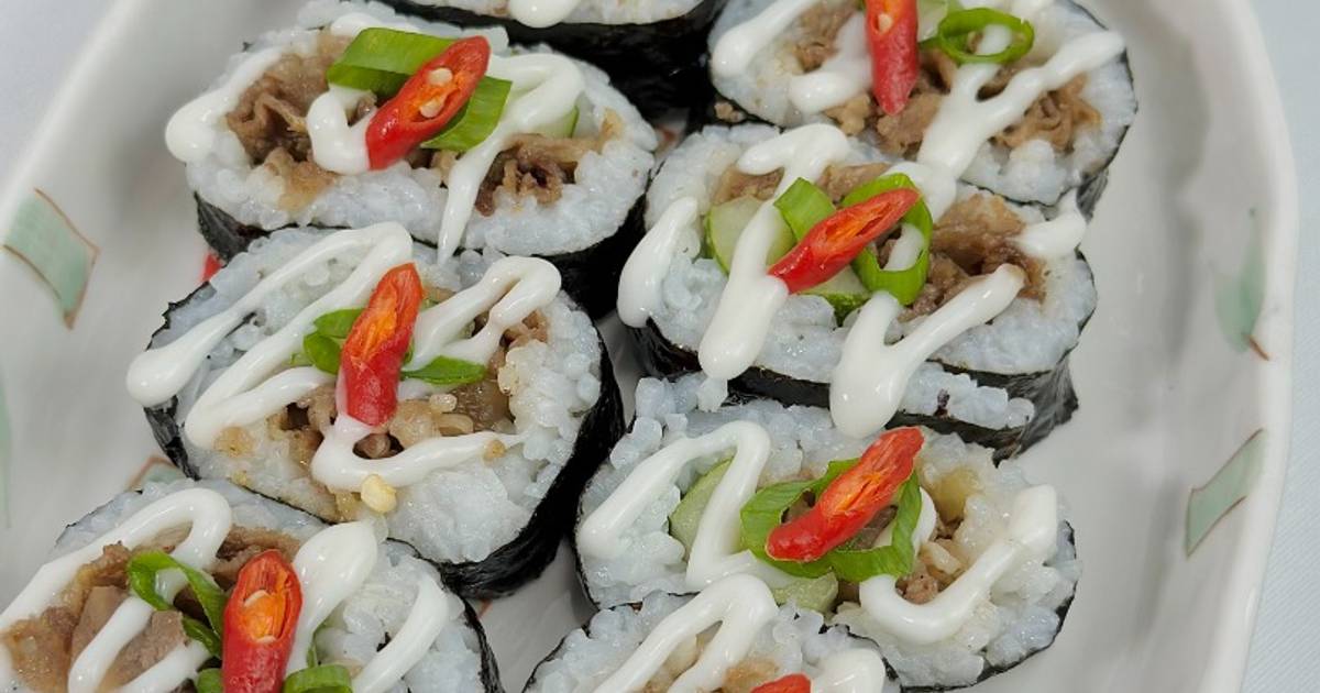 Resep Sushi Beef Teriyaki 🥓 oleh Febriyana | IG: @febbriyana - Cookpad