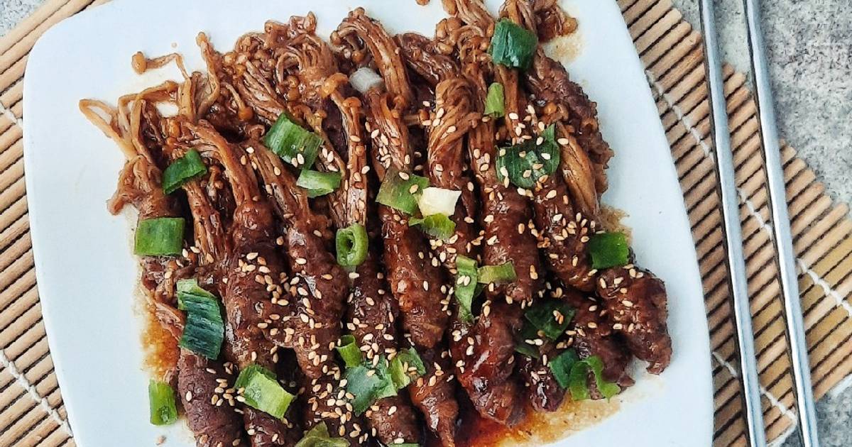 Resep Enoki Beef Roll oleh Ibu Malka - Cookpad