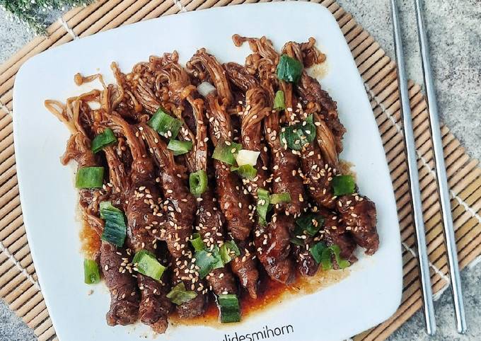 Resep Enoki Beef Roll oleh Ibu Malka - Cookpad