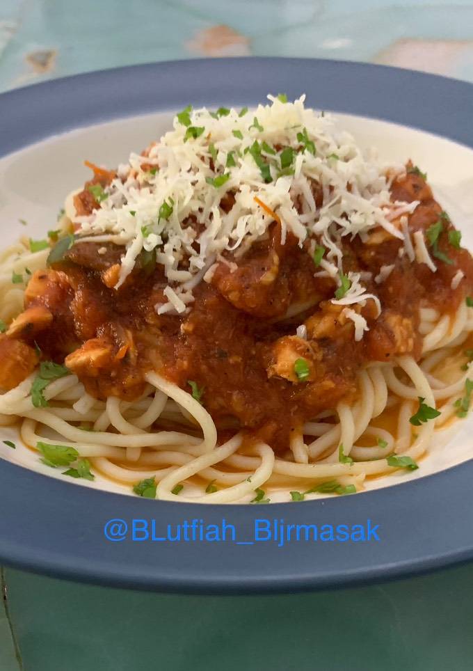 Resep Spaghetti Ayam Saus Bolognese (saus bikin sendiri) oleh B Lutfiah ...