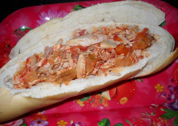 Panini relleno con pollo a la portuguesa Receta de La profe Luisa- Cookpad