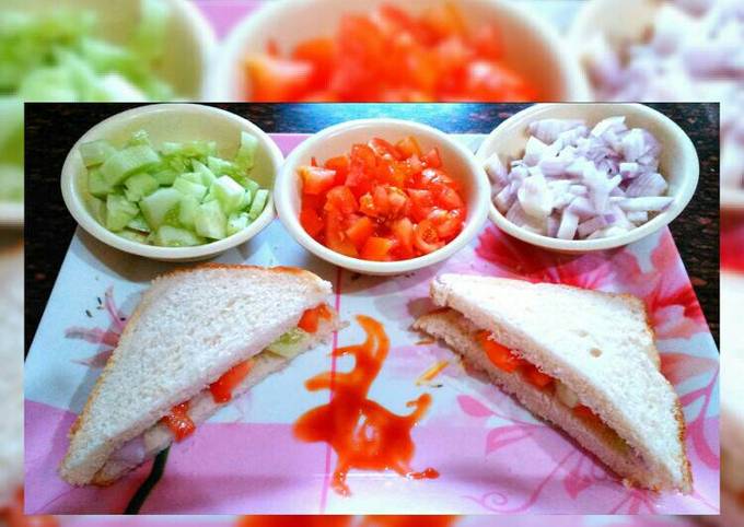 Veg mayo sandwich (eggless) Recipe by Kaur Jass - Cookpad