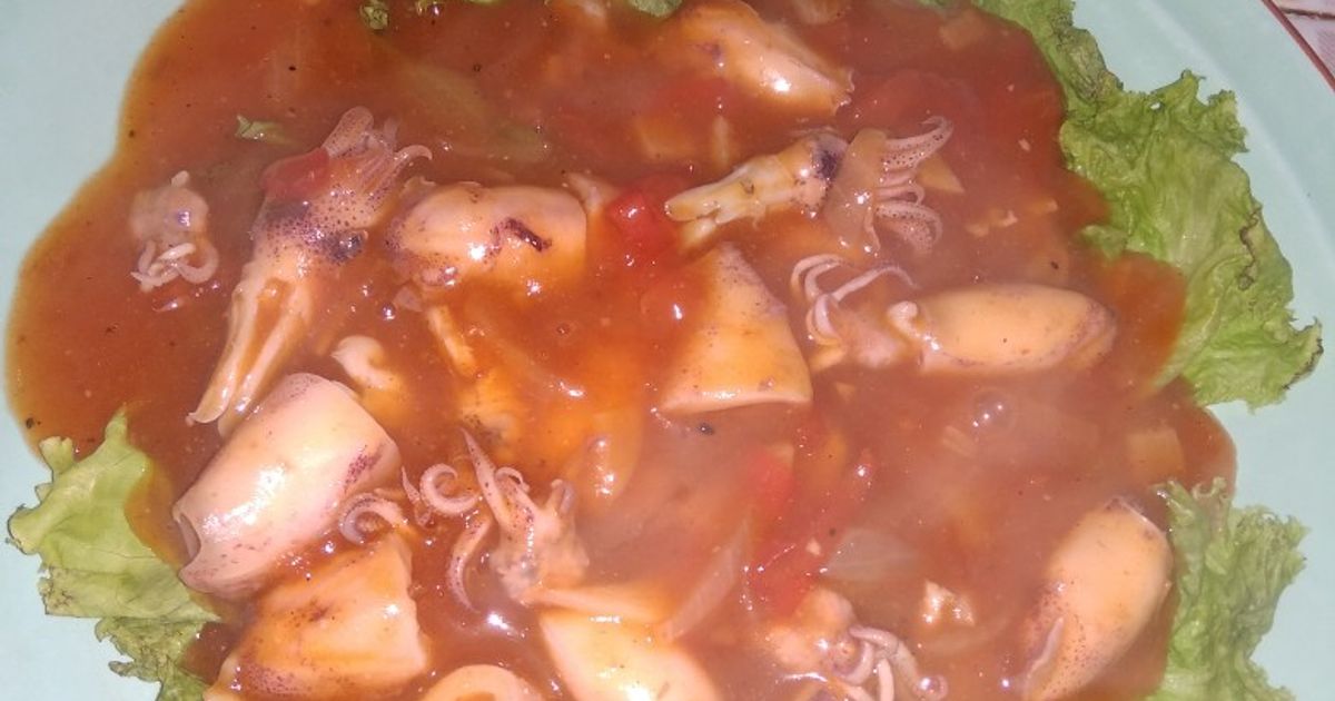 Resep Cumi Saos Asem Pedas oleh Tini Ht - Cookpad