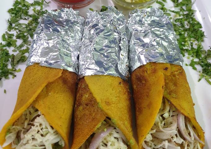 Pudla Frankie Recipe by Asmita Rupani - Cookpad