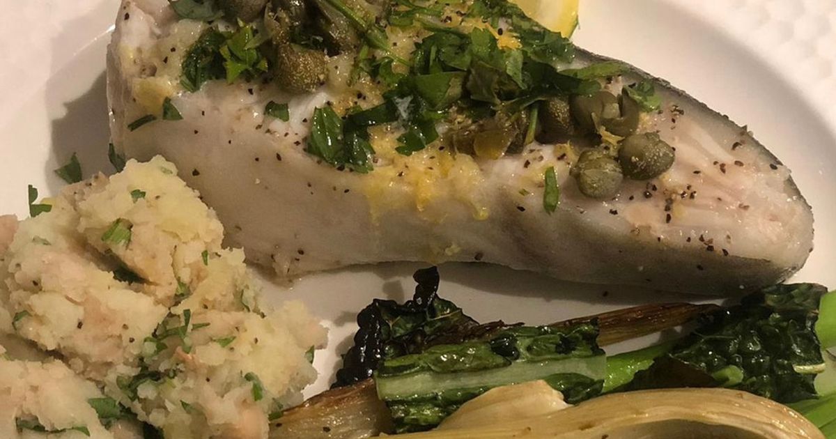 Caper And Lemon Halibut With Butterbean Mash Recipe by Kate Carless ...