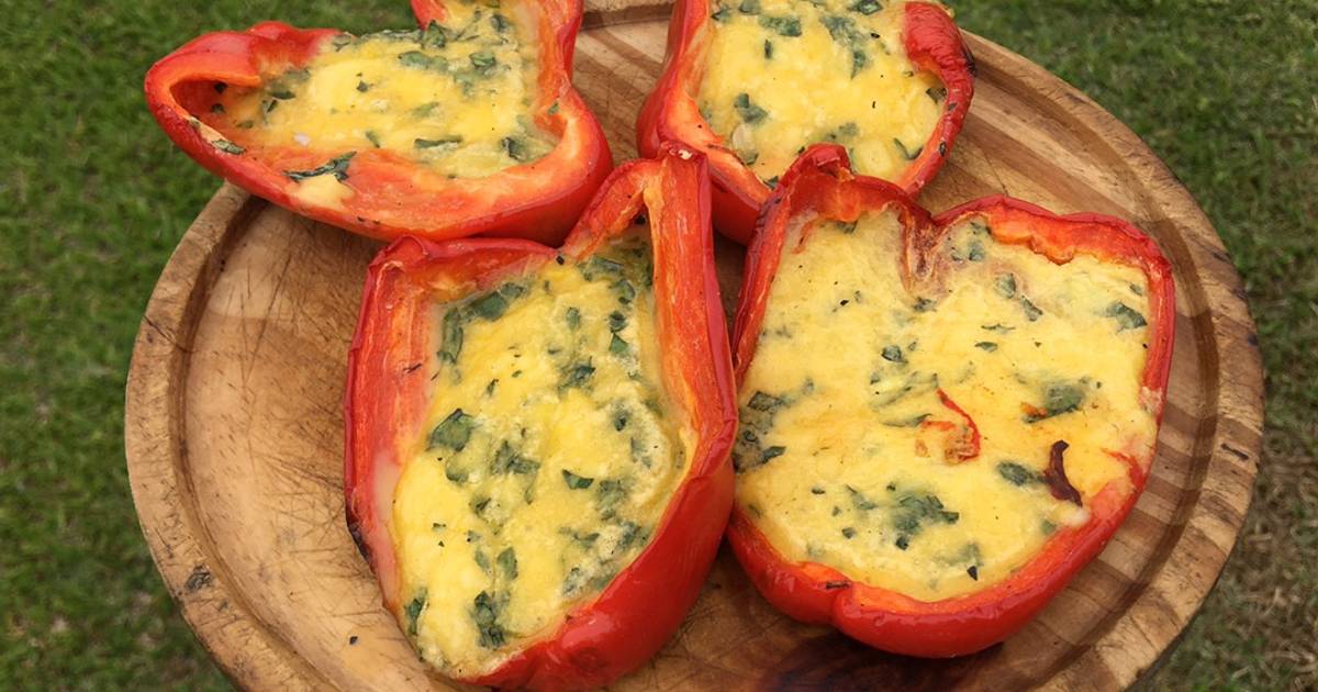 MORRONES RELLENOS de queso, huevo y albahaca 🫑🧀 Receta de Naty Cossio ...