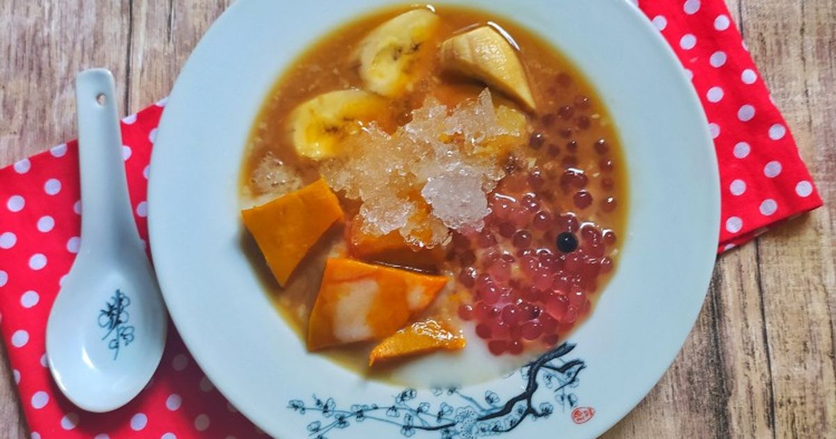 Resep Es Kolding Pisang Labu Kuning Mutiara (Fiber Cream) oleh Mira ...