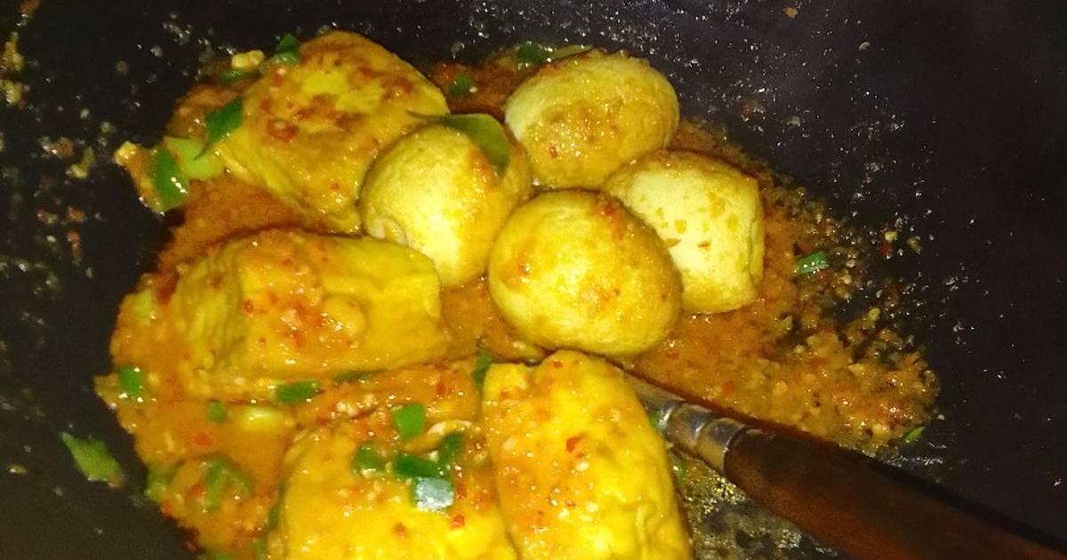 Resep Telur & Tahu masak pedas oleh Mard Dyana - Cookpad