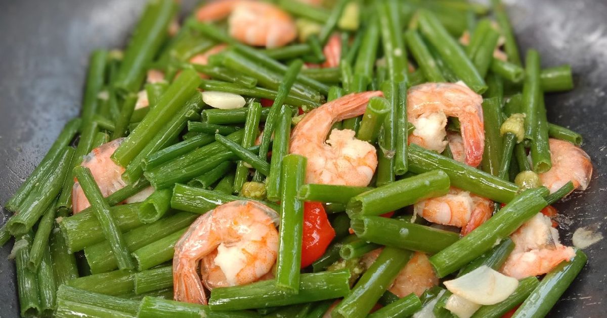 Resep Tumis Udang Bunga Bawang oleh Lidya Maharani - Cookpad