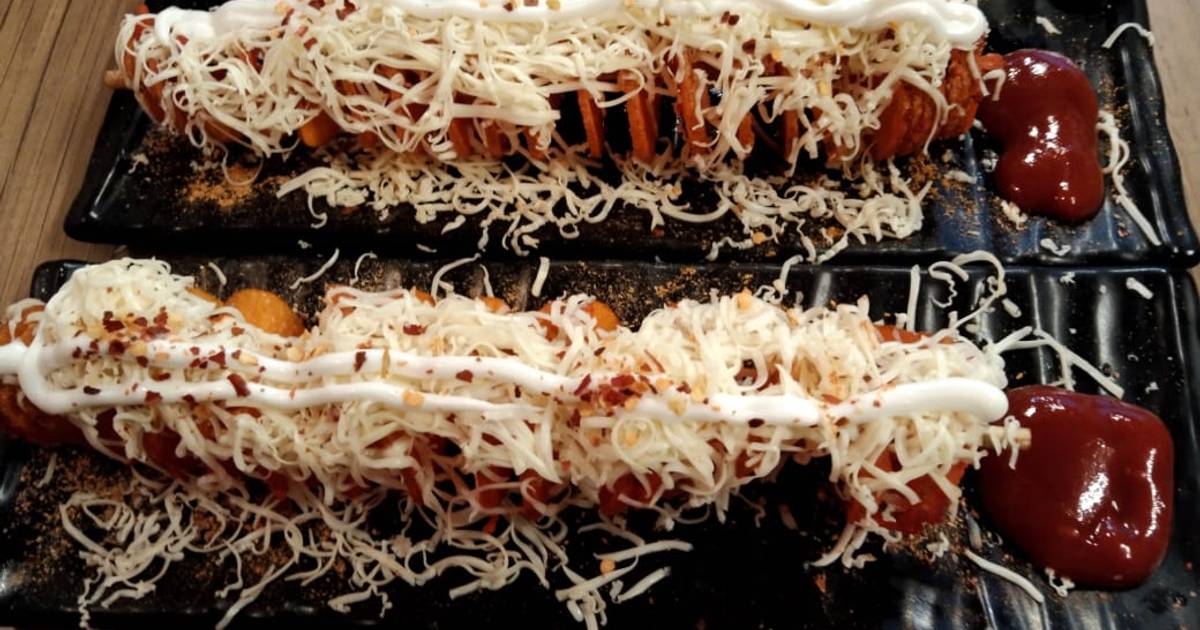 Cheese twister Potato Stick Recipe by Dolly Kachhwani - Cookpad