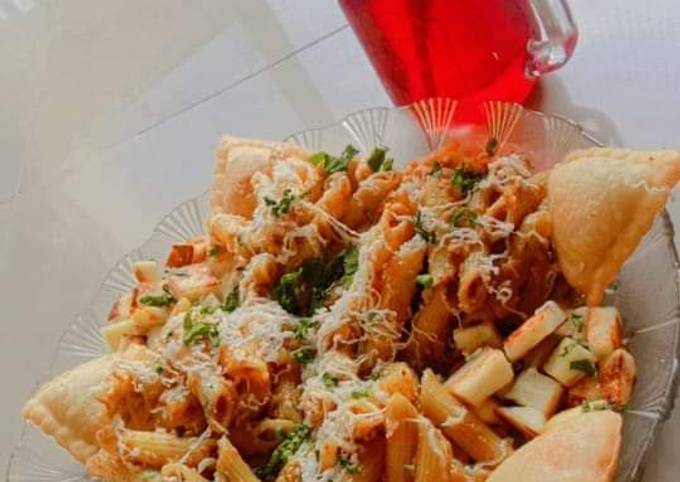 Cheese corn Samosa and masala pasta Recipe by Shobhana Vora - Cookpad
