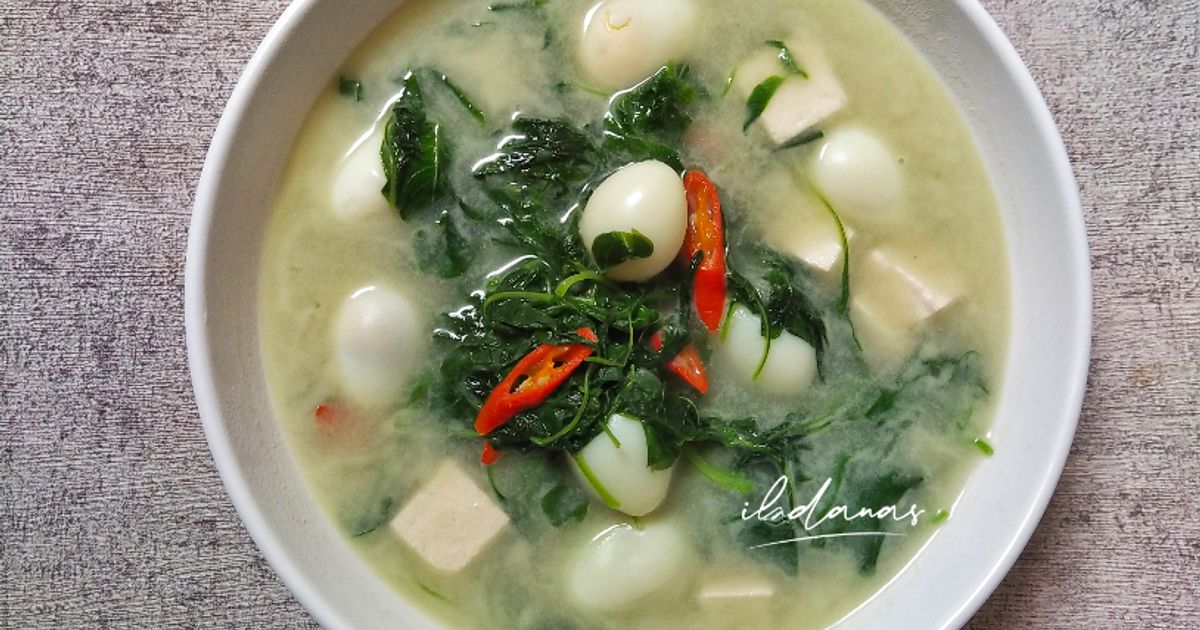 Resep bayam tahu putih santan rumahan enak dan mudah - Cookpad