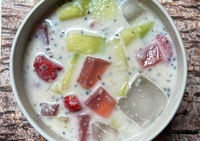 Resep Melon & Strawberry Sagoo oleh Roro Woelan - Cookpad