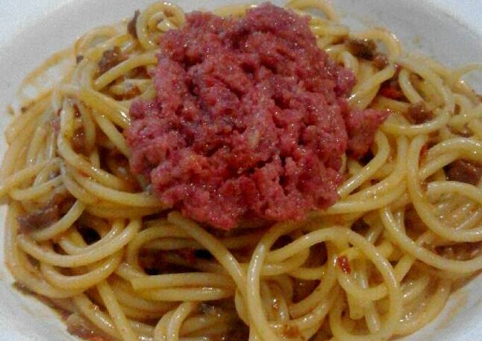 Resep Spaghetti with corned beef sauce oleh Pamona Dwirahayu - Cookpad