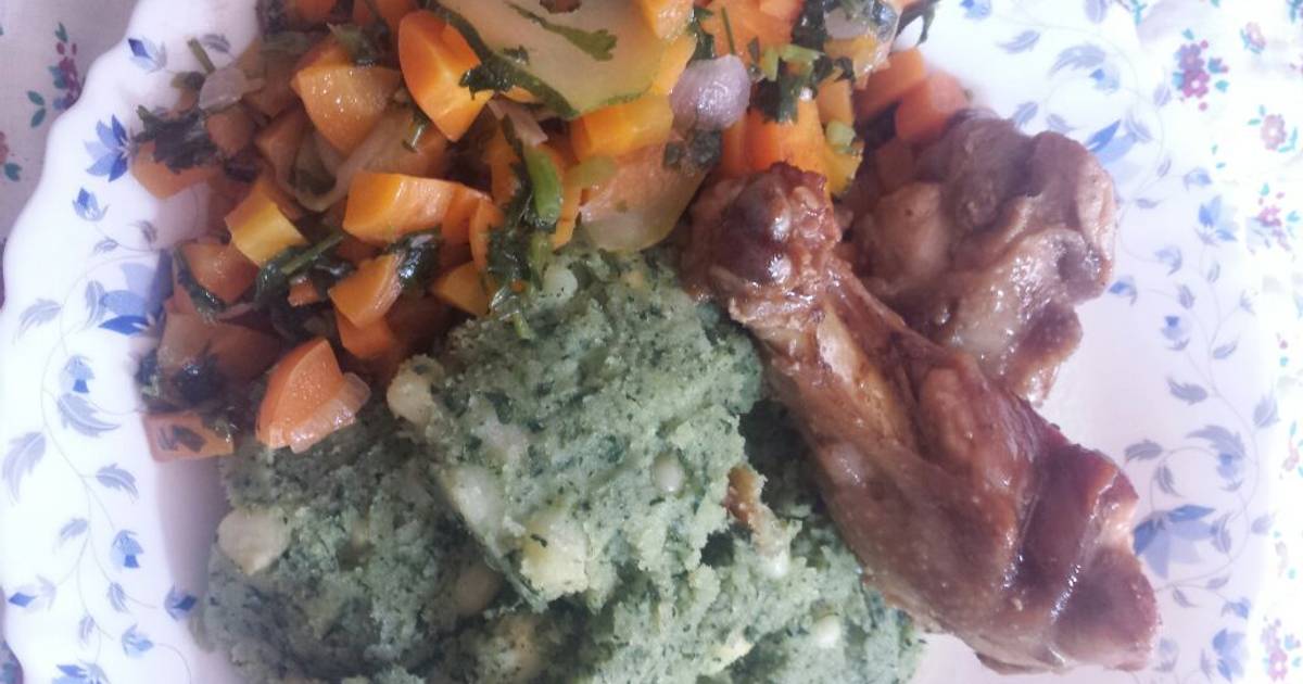 Mukimo veges with chicken Recipe by Gleam Kimathi - Cookpad