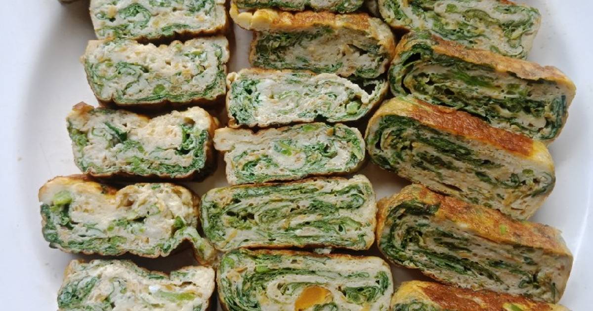 30 resep telur dadar gulung bayam enak dan mudah - Cookpad