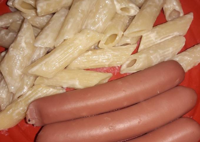 Mostacholes con Mayonesa y salchichas Receta de Yoli Palazzo- Cookpad