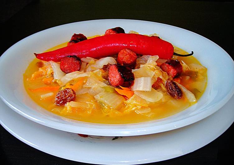 Sopa de col chino picante con chistorra Receta de "cocinar con jorgette ...