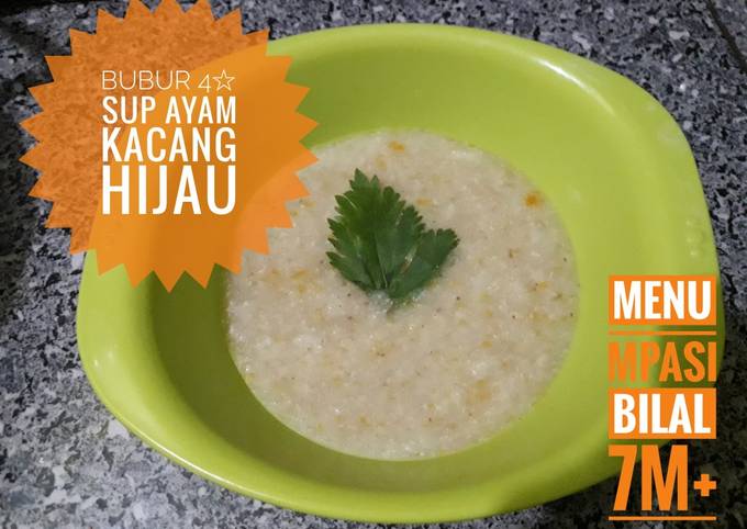 Resep Bubur Sup Ayam Kacang hijau Menu MPASI 7M+ oleh Dapur Senja - Cookpad